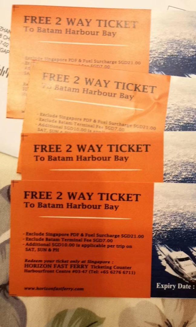Batam 2-way ticket, Tickets & Vouchers, Store Credits on Carousell