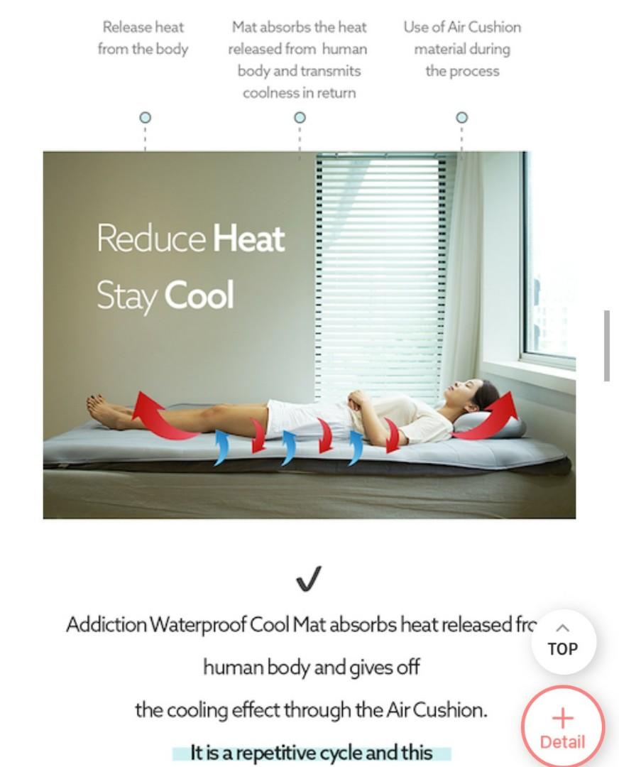Bodyluv Waterproof Addiction Cool Mat (from Korea) Single, Furniture ...