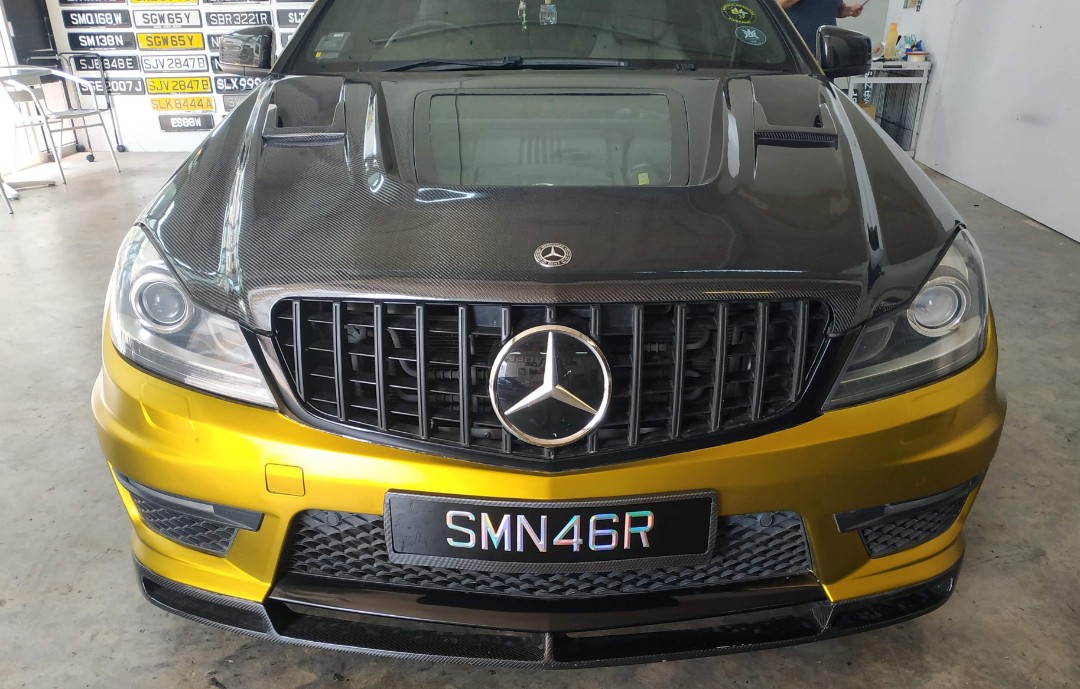 Carbon Fibre Transparent Bonnet for W204, Car Accessories, Accessories ...