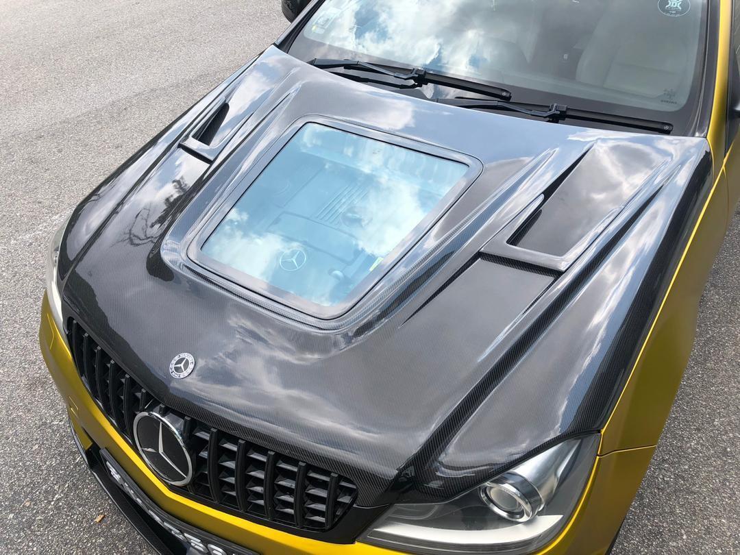 Carbon Fibre Transparent Bonnet for W204, Car Accessories, Accessories ...