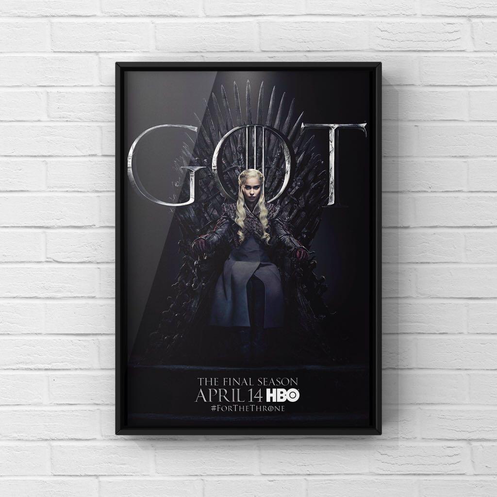 GAME OF THRONES 13x19 FRAMED POSTER, Furniture & Home Living, Home ...