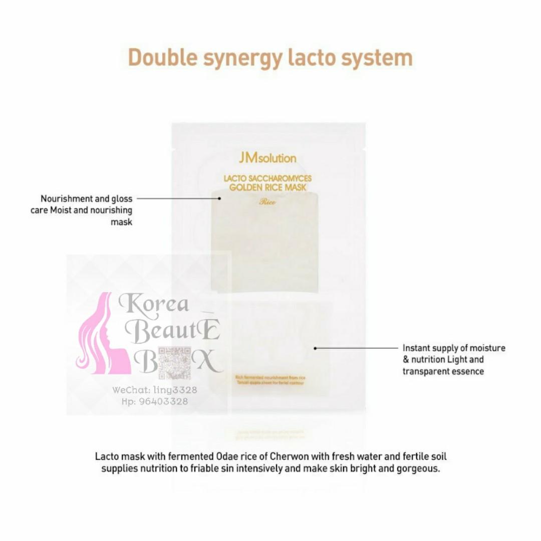 JM SOLUTION Lacto Saccharomyces Golden Rice Masks [10 Sheets], Health ...