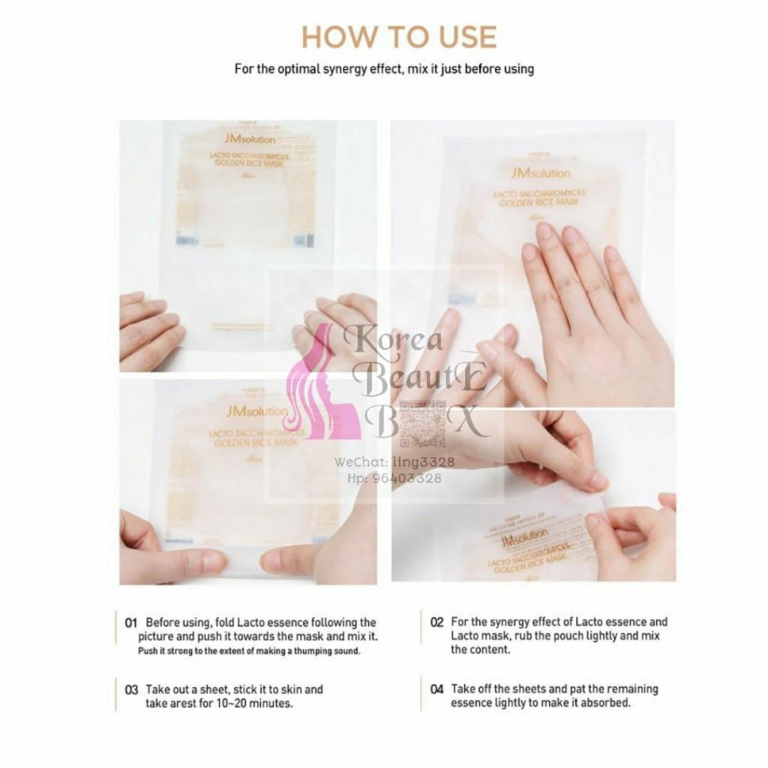 JM SOLUTION Lacto Saccharomyces Golden Rice Masks [10 Sheets], Health ...