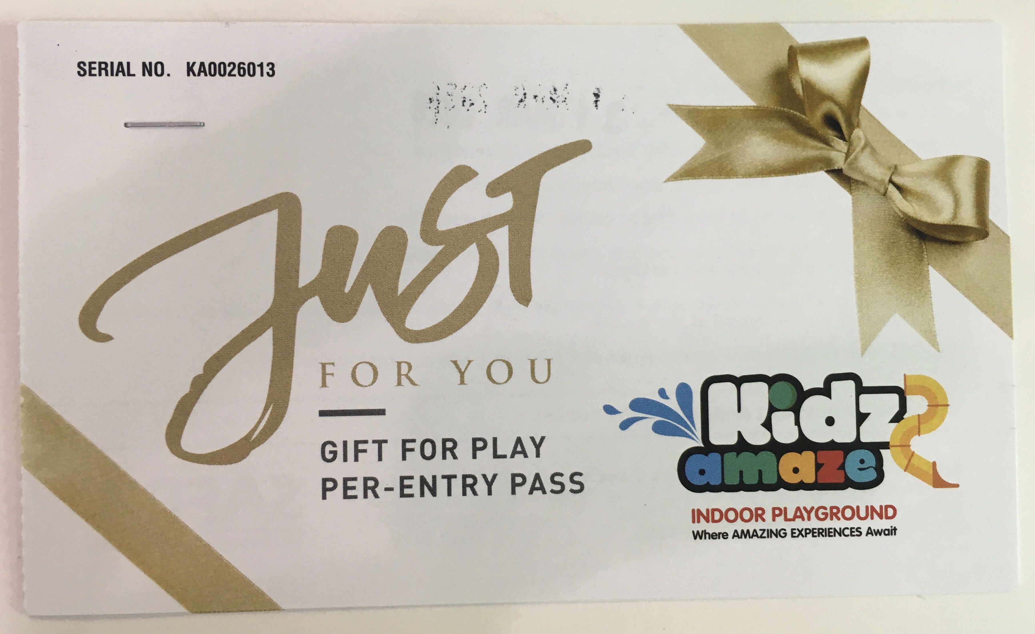 Kidz amaze safra entry pass voucher, Tickets & Vouchers, Vouchers on Carousell