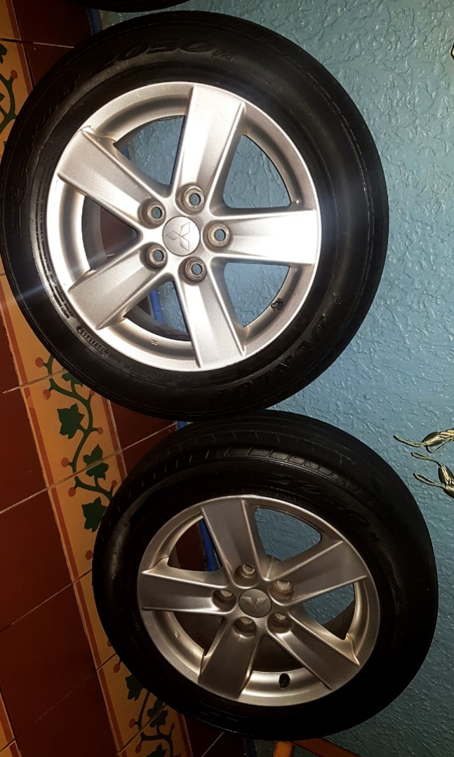 Lancer Ex Stock Rims 16" with 2013 tires, Car Parts & Accessories, Mags ...