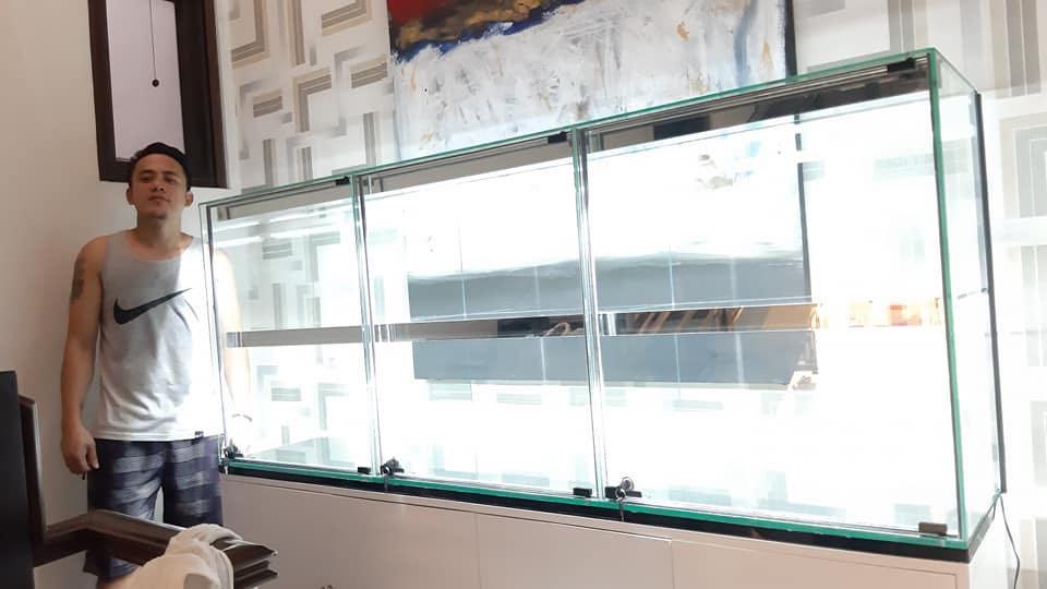 MAC Frameless Glass Display Cabinet, Furniture & Home Living, Furniture ...