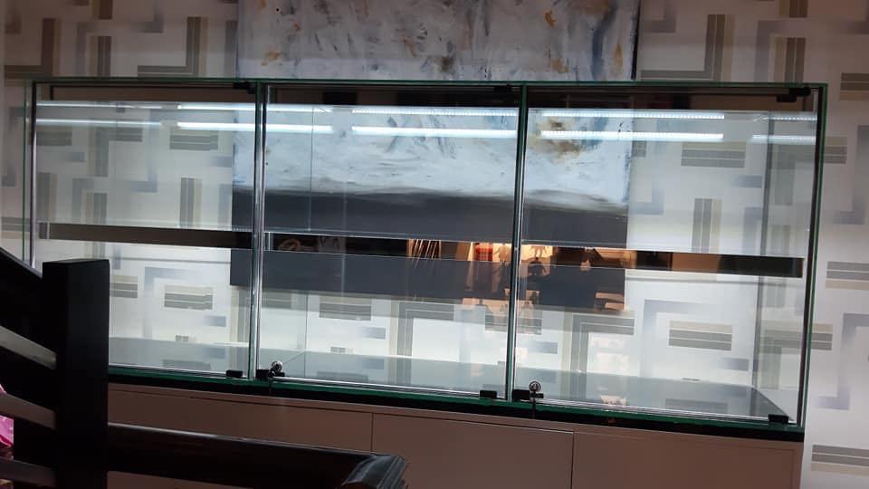 MAC Frameless Glass Display Cabinet, Furniture & Home Living, Furniture ...