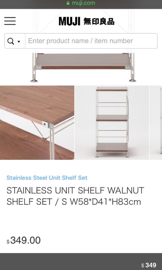 Muji SUS walnut shelf set, Furniture & Home Living, Furniture, Shelves ...