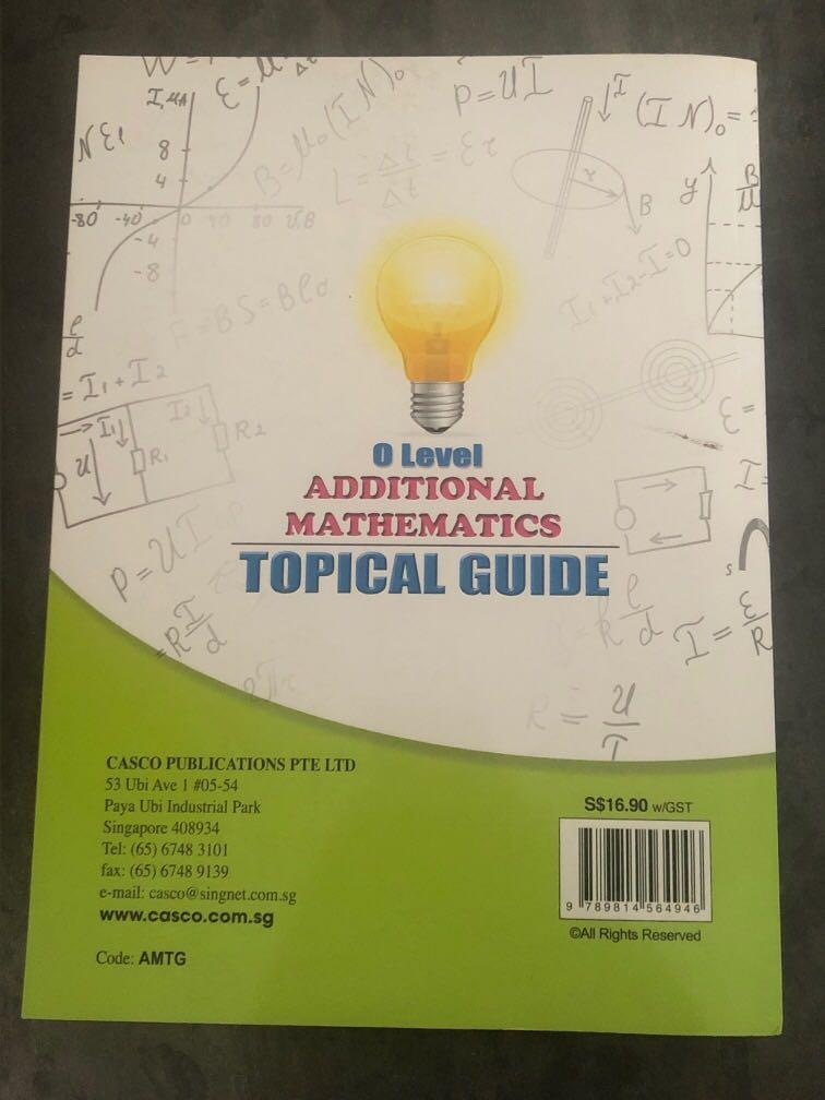 O level Additional Mathematics Topical Guide, Hobbies & Toys, Books ...