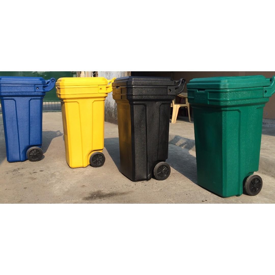 rolling trash bin waste segregation, Furniture & Home Living, Gardening ...