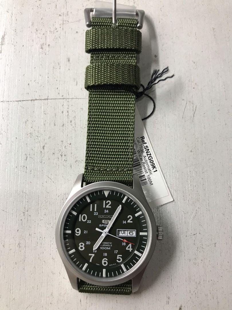 Seiko Green Military Watch SNZG09K1, Men's Fashion, Watches ...