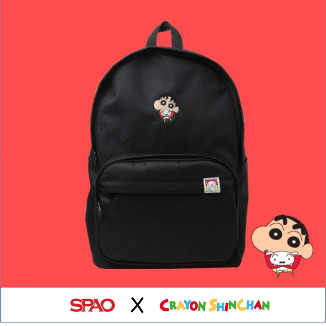 [SPAO x CRAYON SHINCHAN] Backpack Black, Women's Fashion, Bags ...
