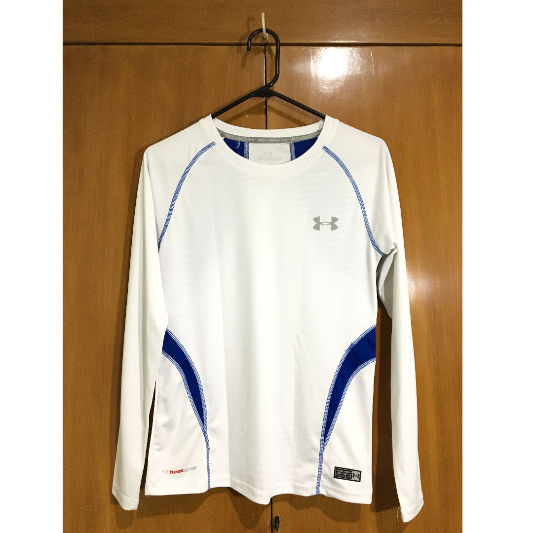 UNDER ARMOUR WHITE RASH GUARD (SIZE M), Men's Fashion, Activewear on ...