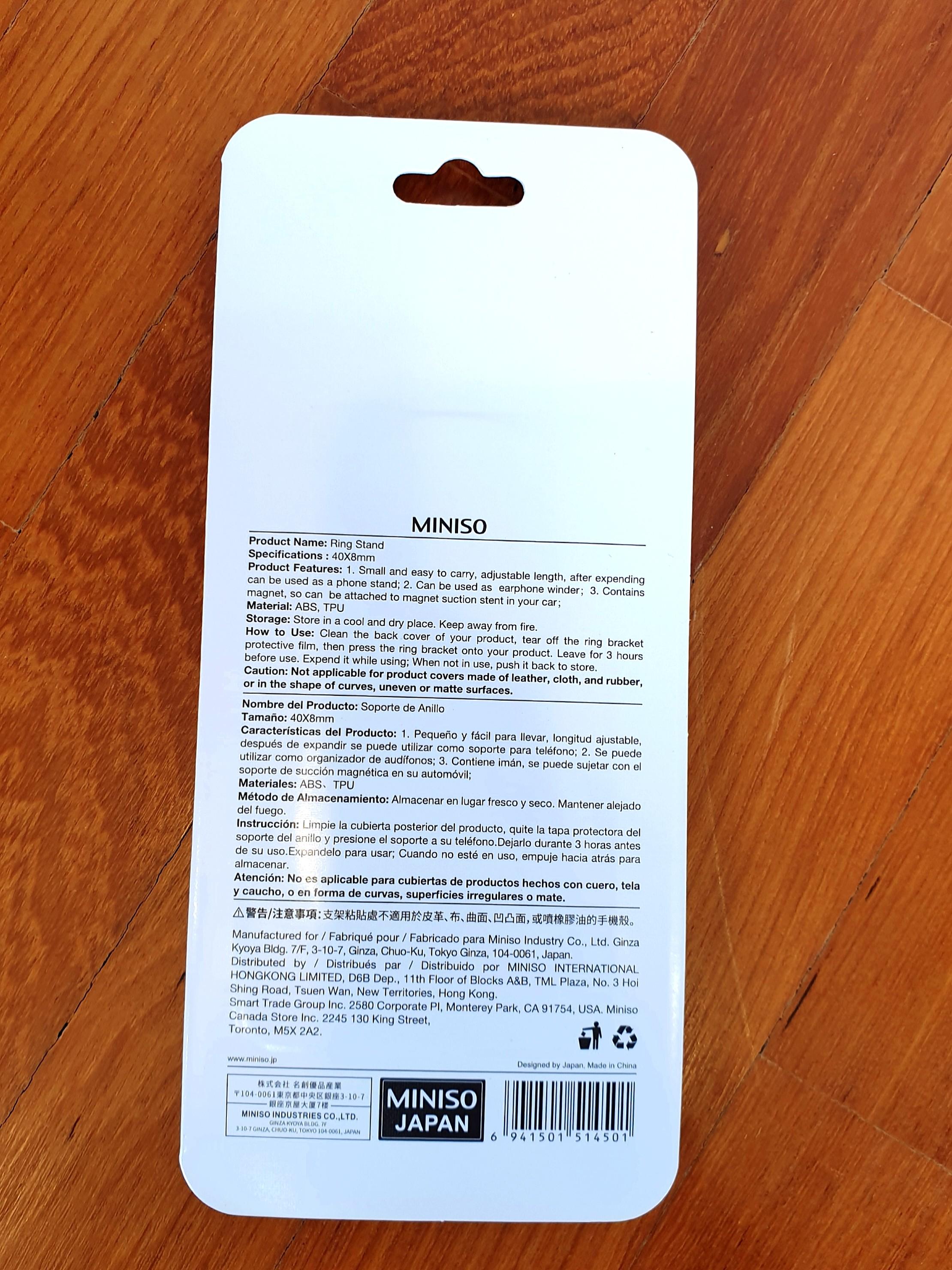 [BN] Miniso Phone Ring Stand (Extendable), Mobile Phones & Gadgets ...