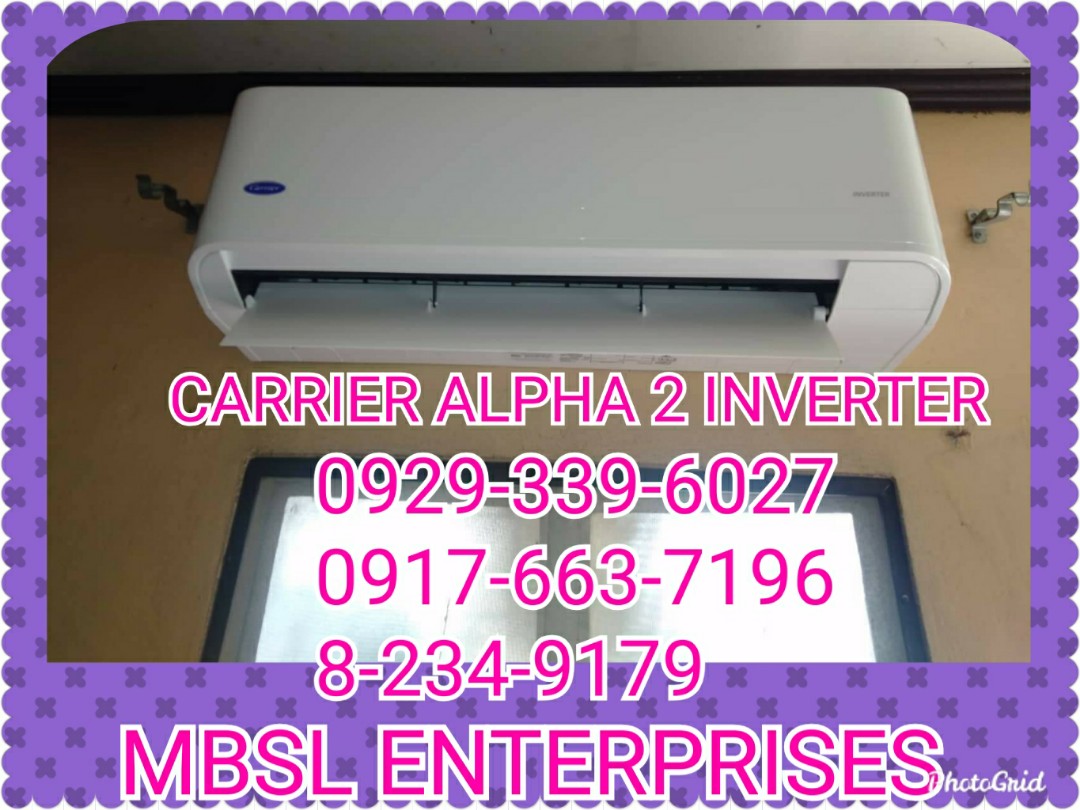 CARRIER ALPHA 2 INVERTER SPLIT TYPE AIRCON, TV & Home Appliances, Air ...