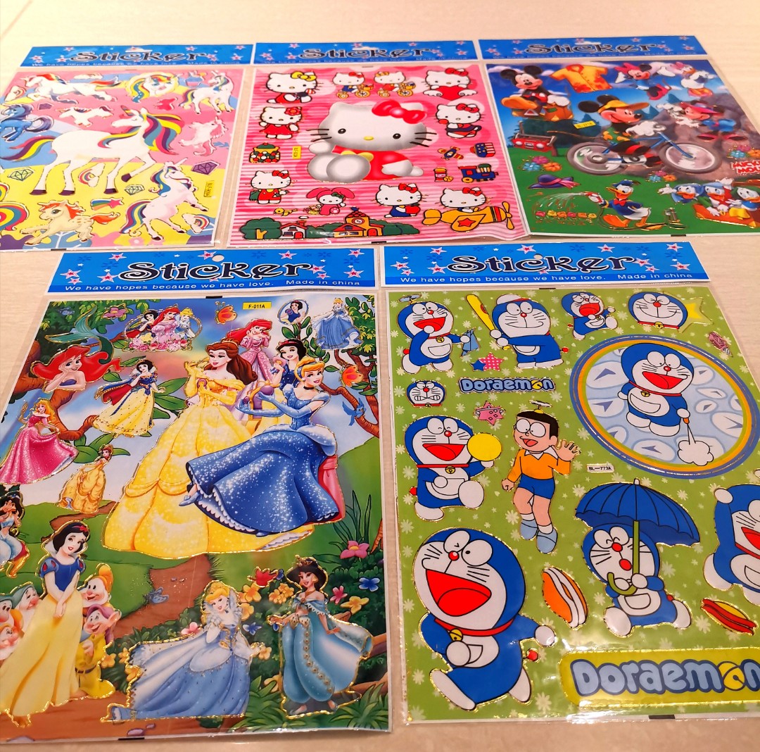 Cute Cartoon Stickers Kids Children Ready Stock 可爱卡通粘纸, Hobbies & Toys ...