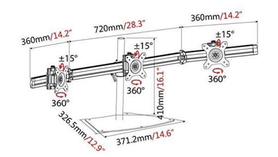 Eono Desk Triple Monitor Arm, Computers & Tech, Parts & Accessories ...