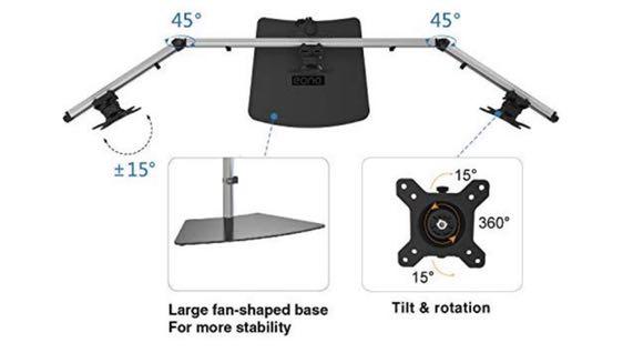Eono Desk Triple Monitor Arm, Computers & Tech, Parts & Accessories ...