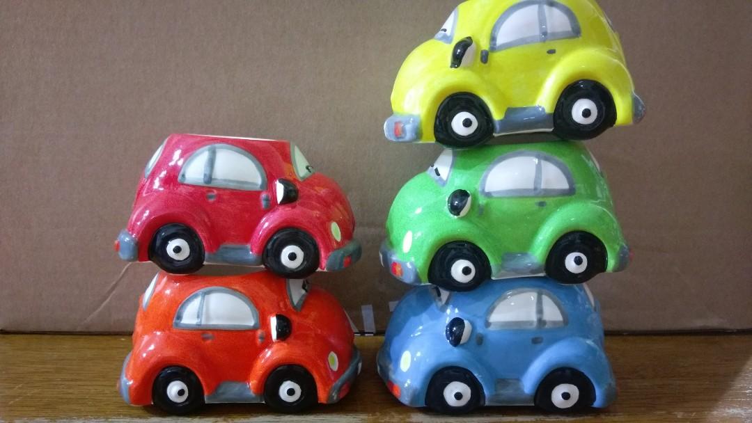 FIVE Famous Amos Volkswagen Beetle mini ceramic candy dish decor ...