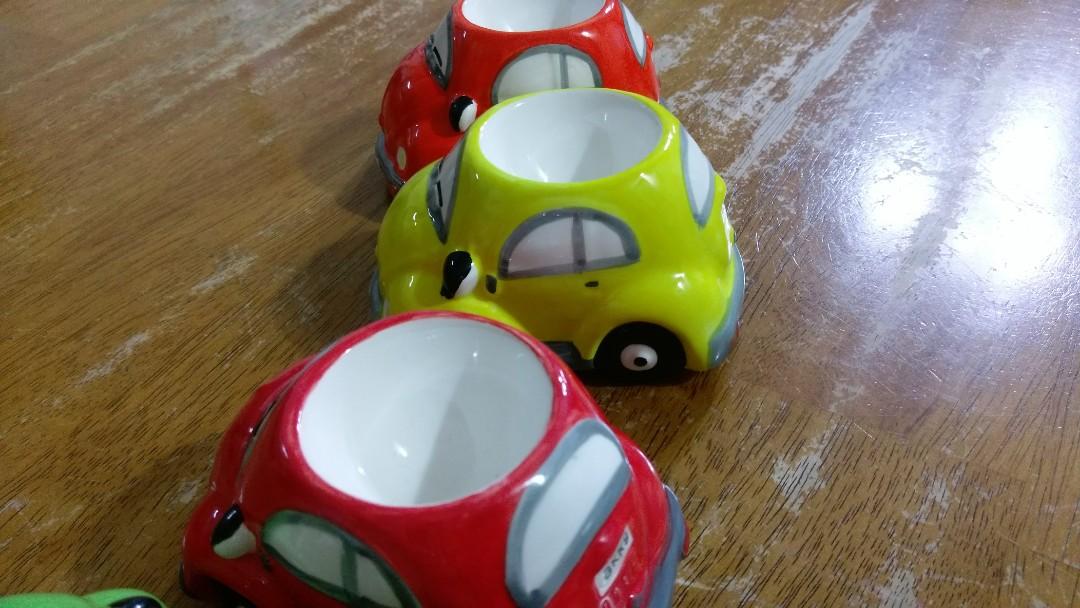 FIVE Famous Amos Volkswagen Beetle mini ceramic candy dish decor ...