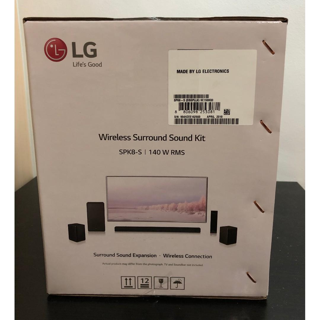LG SPK8-S Wireless Rear Speaker Kit for Soundbar, Audio, Soundbars ...