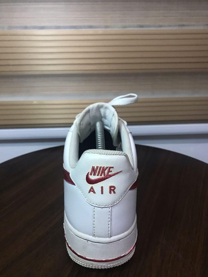 Nike Af1 Red swoosh, Men's Fashion, Footwear, Sneakers on Carousell