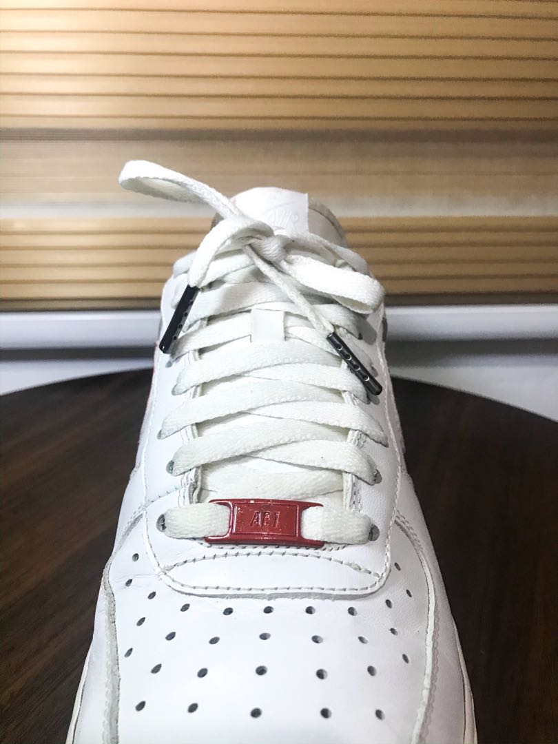 Nike Af1 Red swoosh, Men's Fashion, Footwear, Sneakers on Carousell