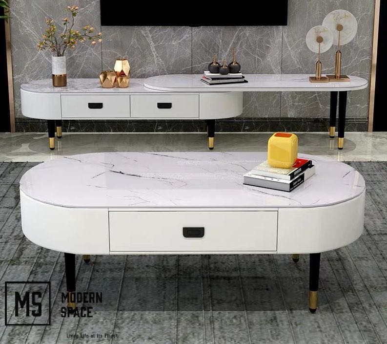 SHAE Marble Tv Console/Coffee Table / TVC07, Furniture & Home Living ...