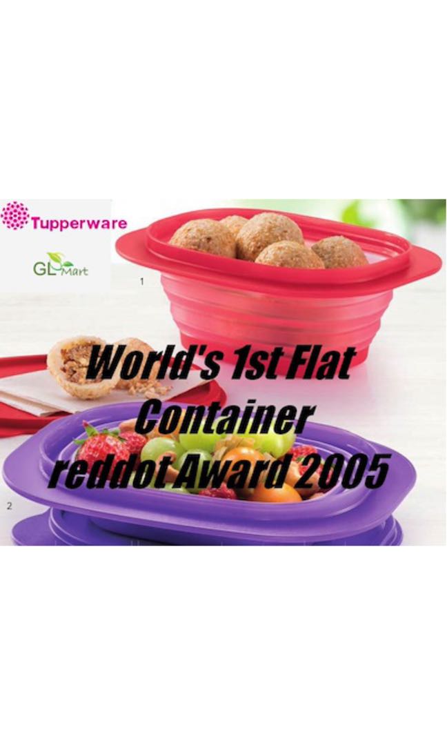 Tupperware Go Flex Flat Collapsible Container Lunch Box 850ml ...