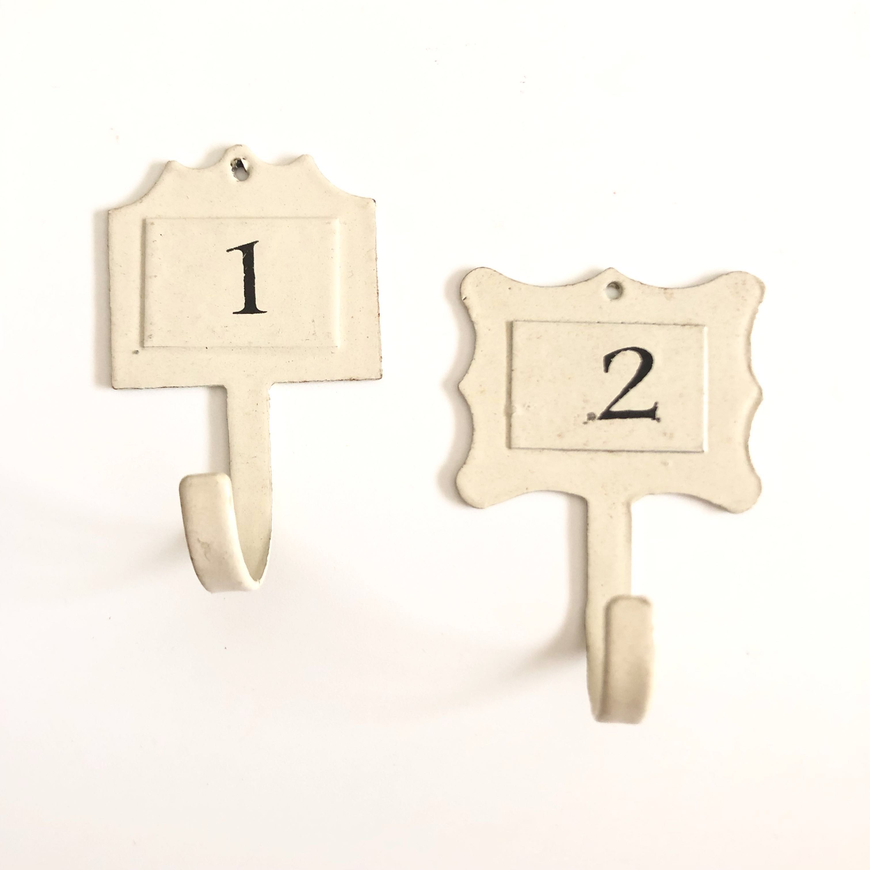 Zakka cream coloured number metal wall hooks, Everything Else on Carousell