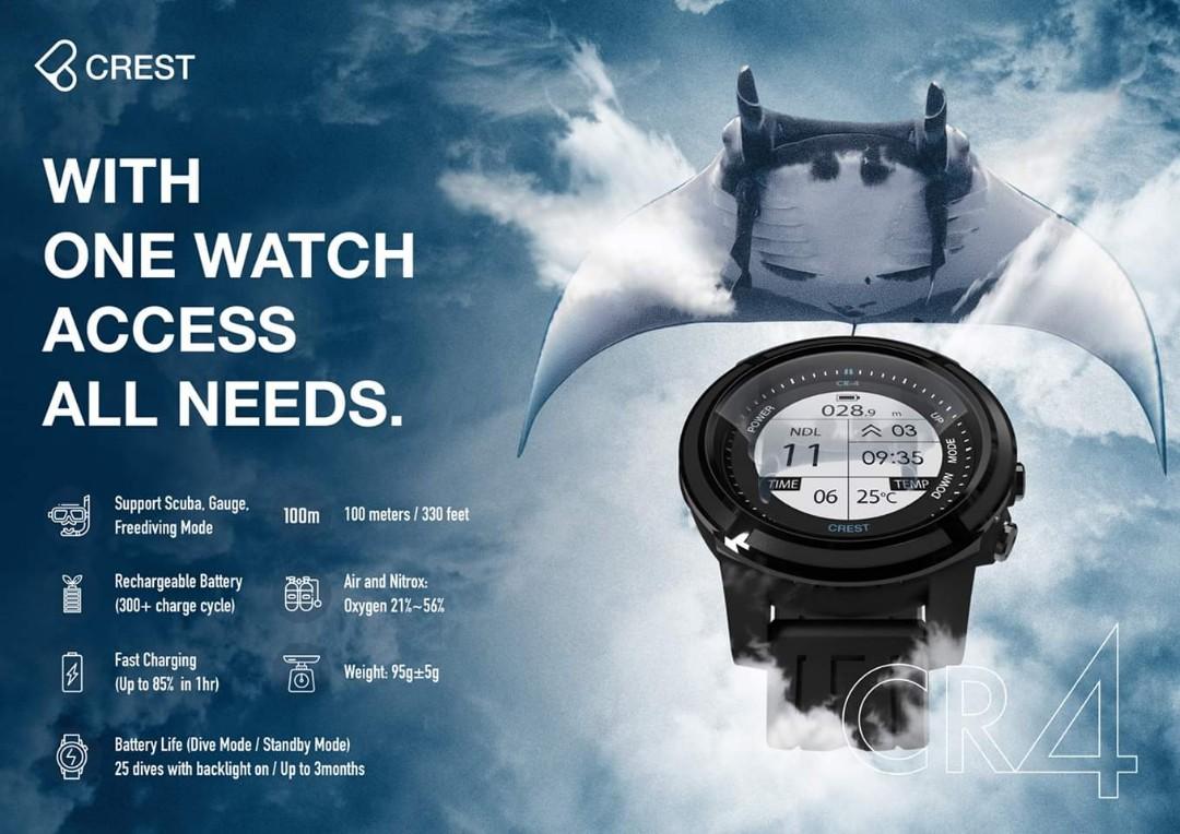 Crest CR-4 Scuba Dive Computer, Sports Equipment, Sports & Games, Water Sports on Carousell
