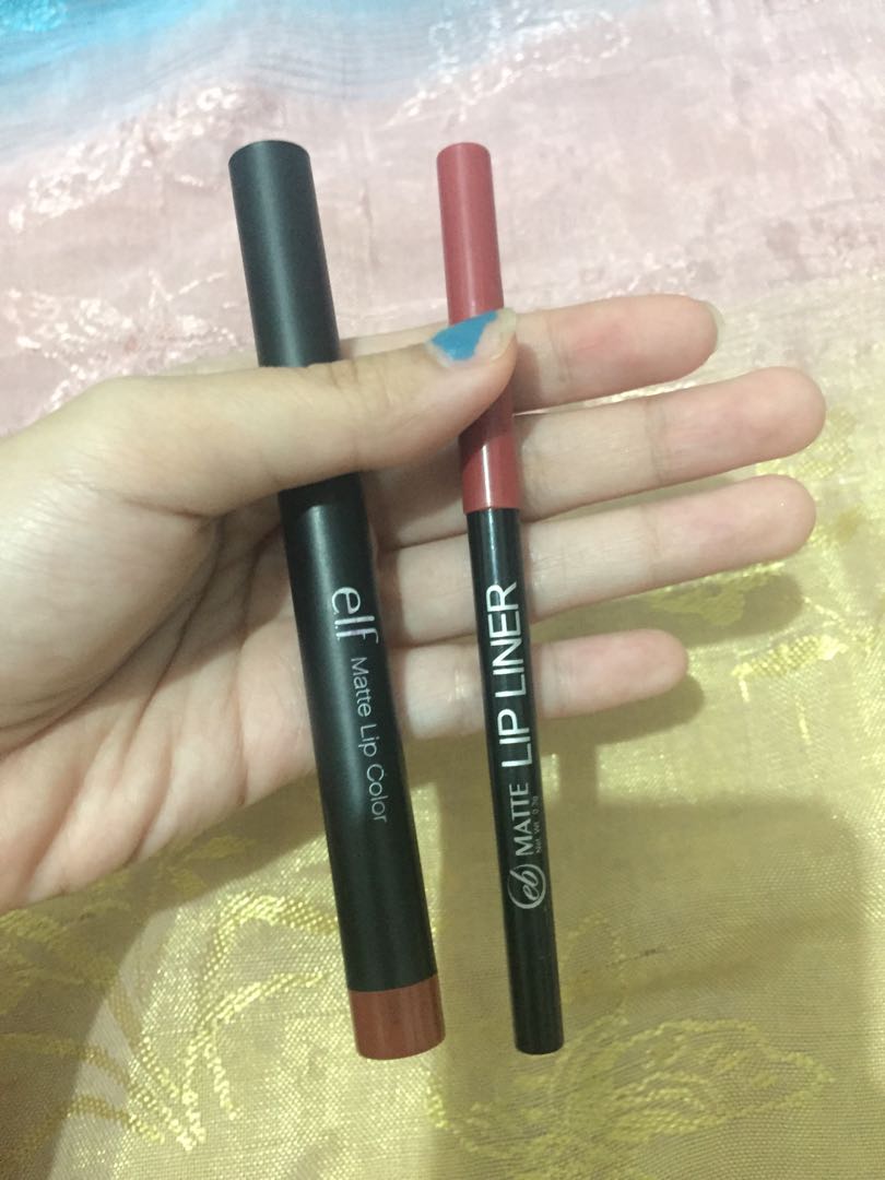 Elf matte lippie & EB lip liner, Beauty & Personal Care, Face, Makeup ...