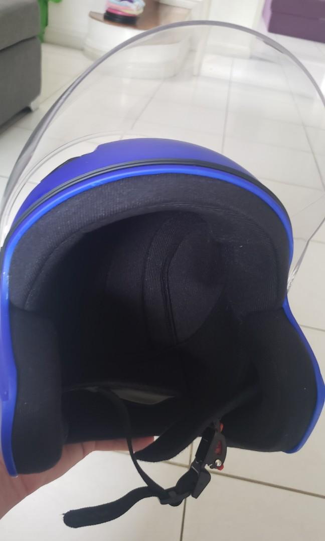 HKC Half Face Mototrade Helmet (Blue-Large), Motorbikes, Motorbike ...