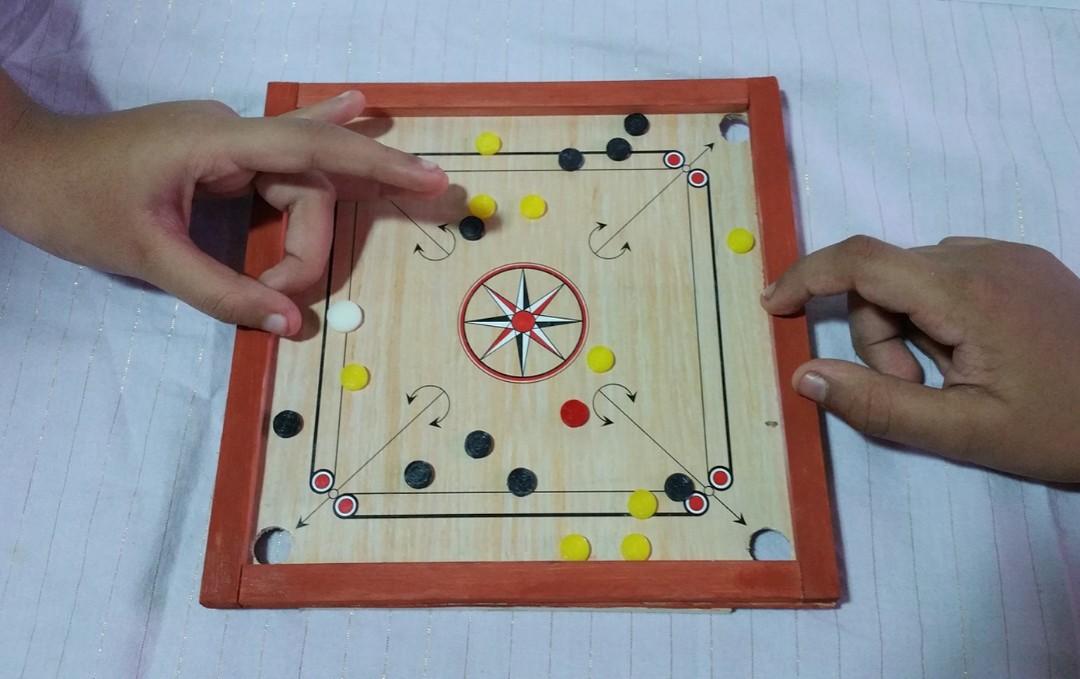 Mini Carrom Board Game for Sale., Hobbies & Toys, Toys & Games on Carousell