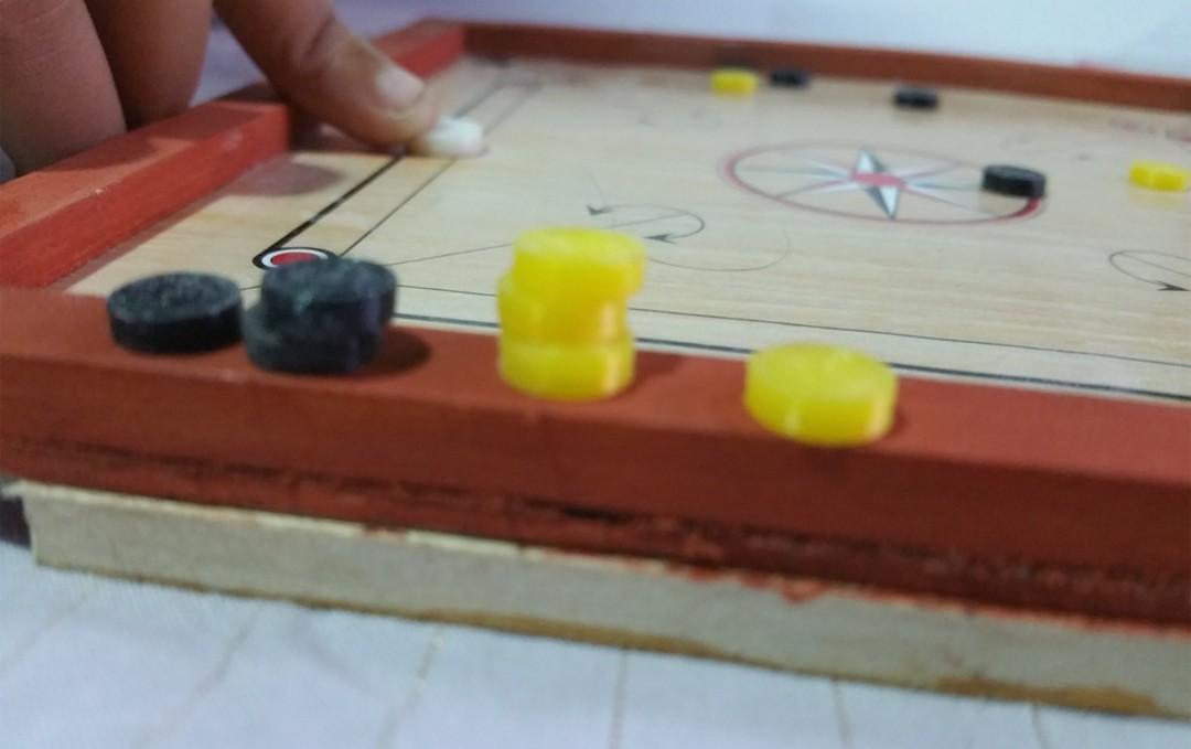 Mini Carrom Board Game for Sale., Hobbies & Toys, Toys & Games on Carousell