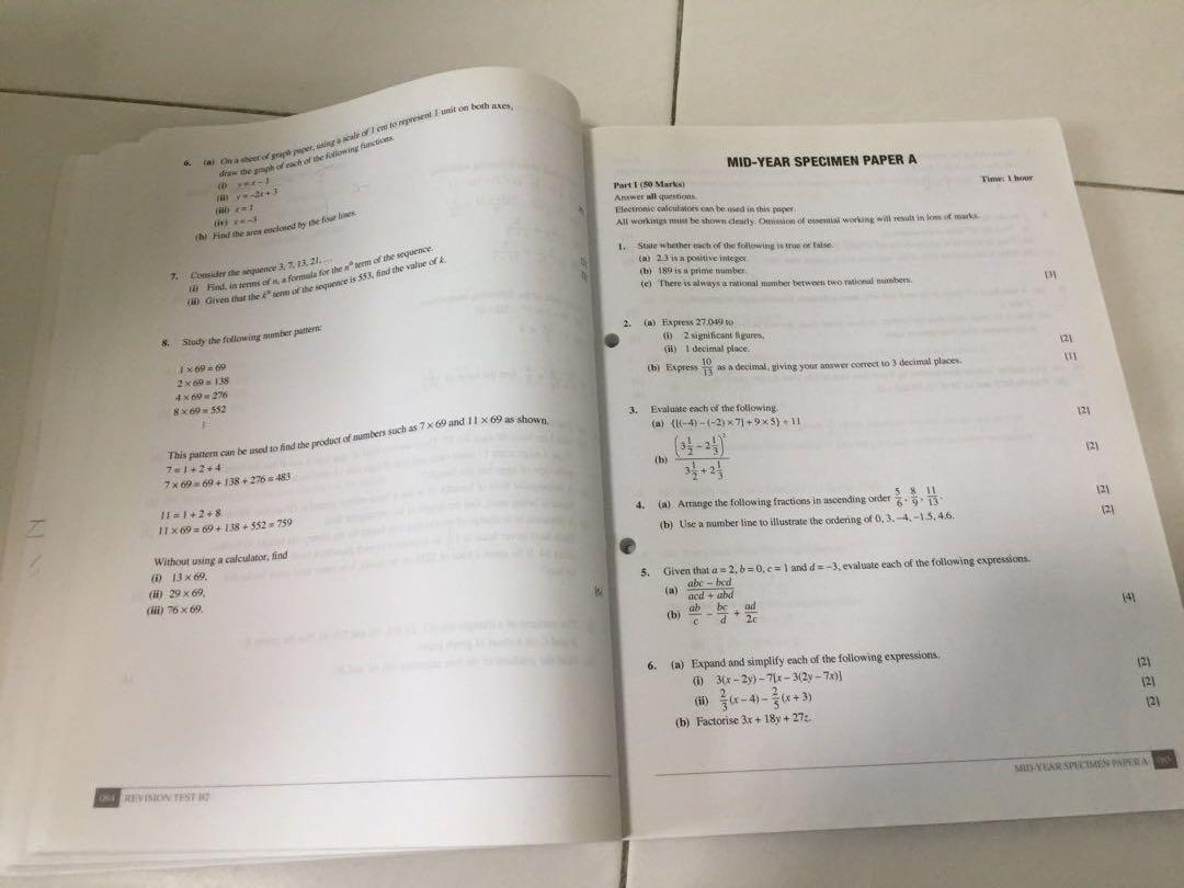 New Syllabus Mathematics 7th Edition Sec 1 Math workbook, Hobbies ...