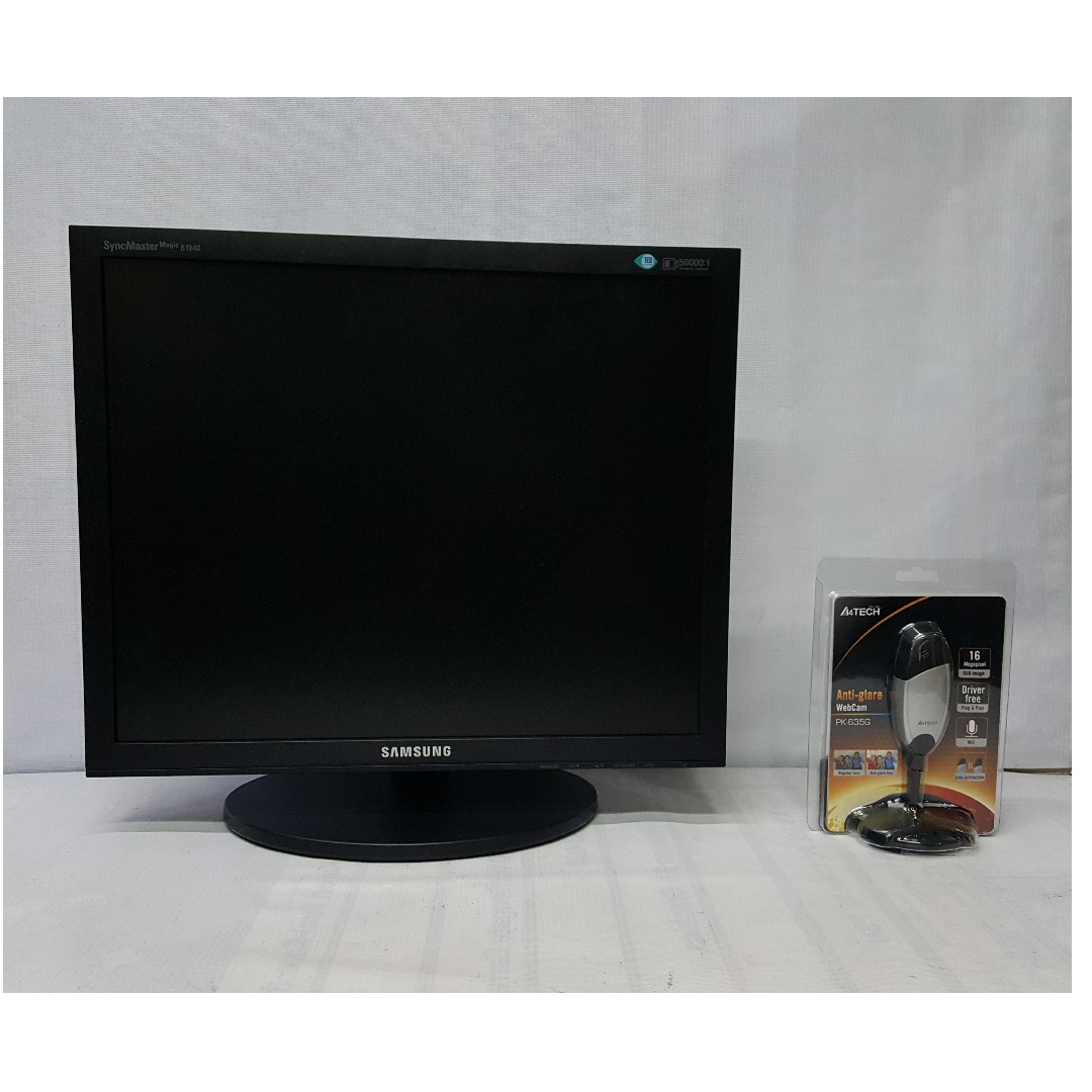 Samsung SyncMaster B1940 19-inch LCD Monitor with A4TECH PK-635G WebCam ...