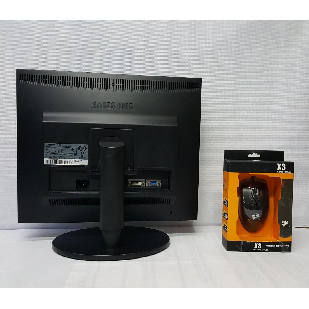 Samsung SyncMaster B1940 19-inch LCD Monitor with Rise X3 USB Optical ...