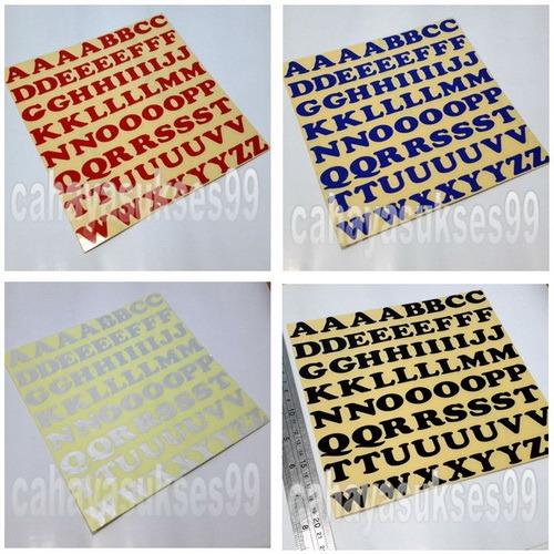 Sticker Cutting Huruf Alphabet Abjad Merah Biru Putih Hitam Hijau Font ...