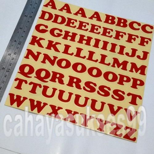 Sticker Cutting Huruf Alphabet Abjad Merah Biru Putih Hitam Hijau Font ...