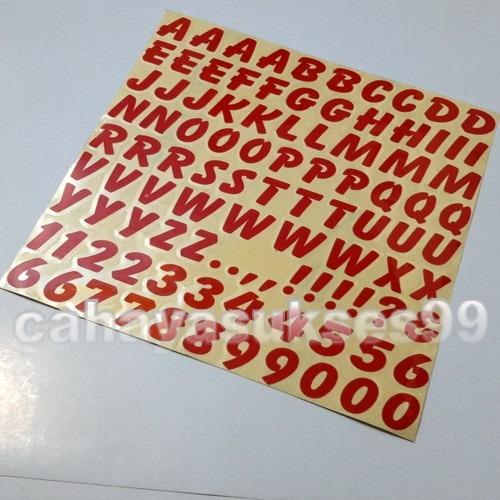 Sticker Cutting Huruf Alphabet Abjad Merah Biru Putih Hitam Hijau Font ...