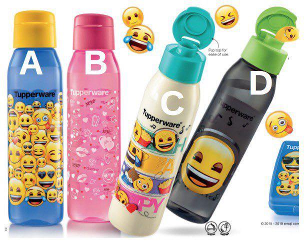 *Instock* Tupperware Emoji Eco Bottle, Babies & Kids, Going Out, Diaper ...