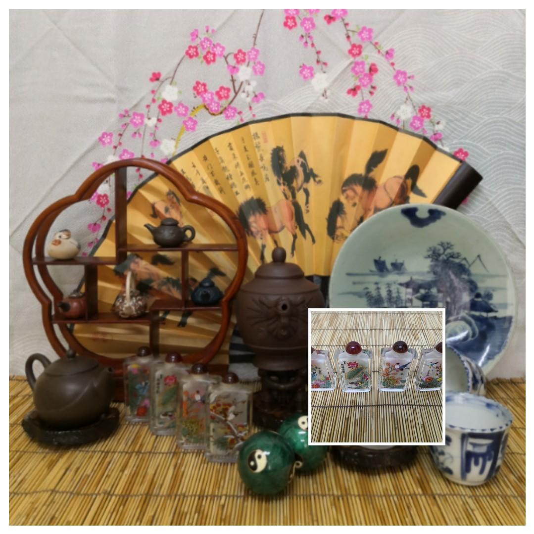 Vintage China Art Hand Painting Season Theme Crystal Yanhu inner ...