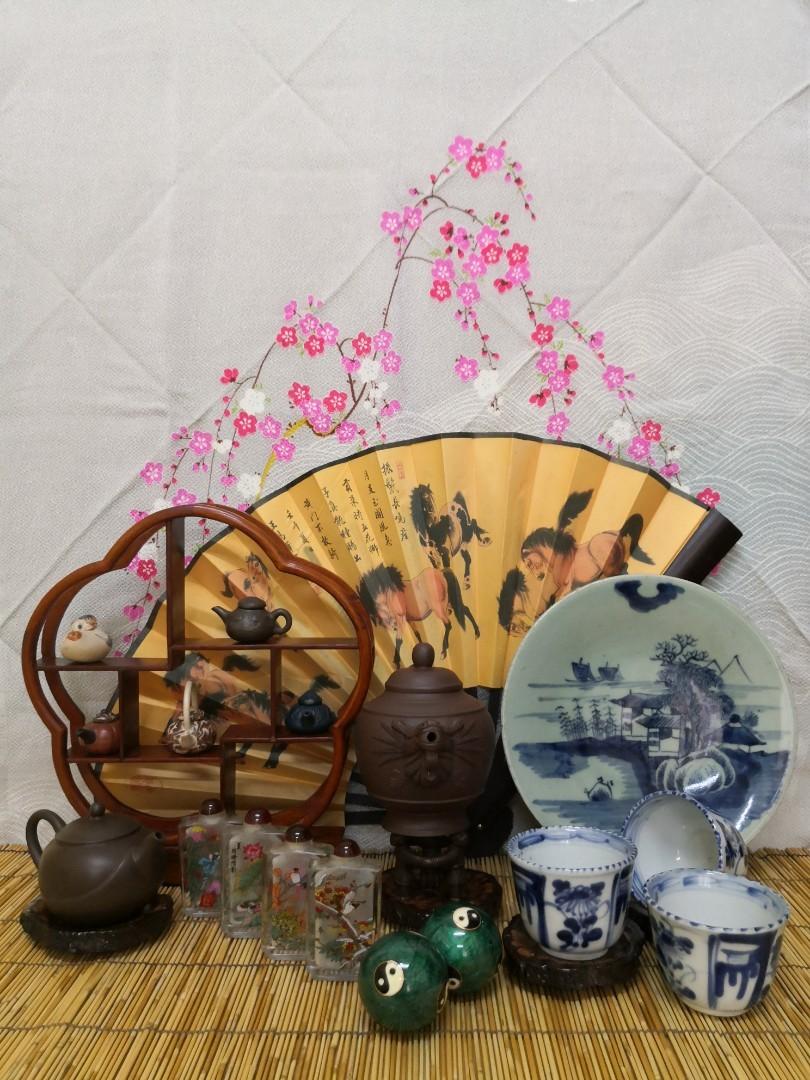 Vintage China Art Hand Painting Season Theme Crystal Yanhu inner ...