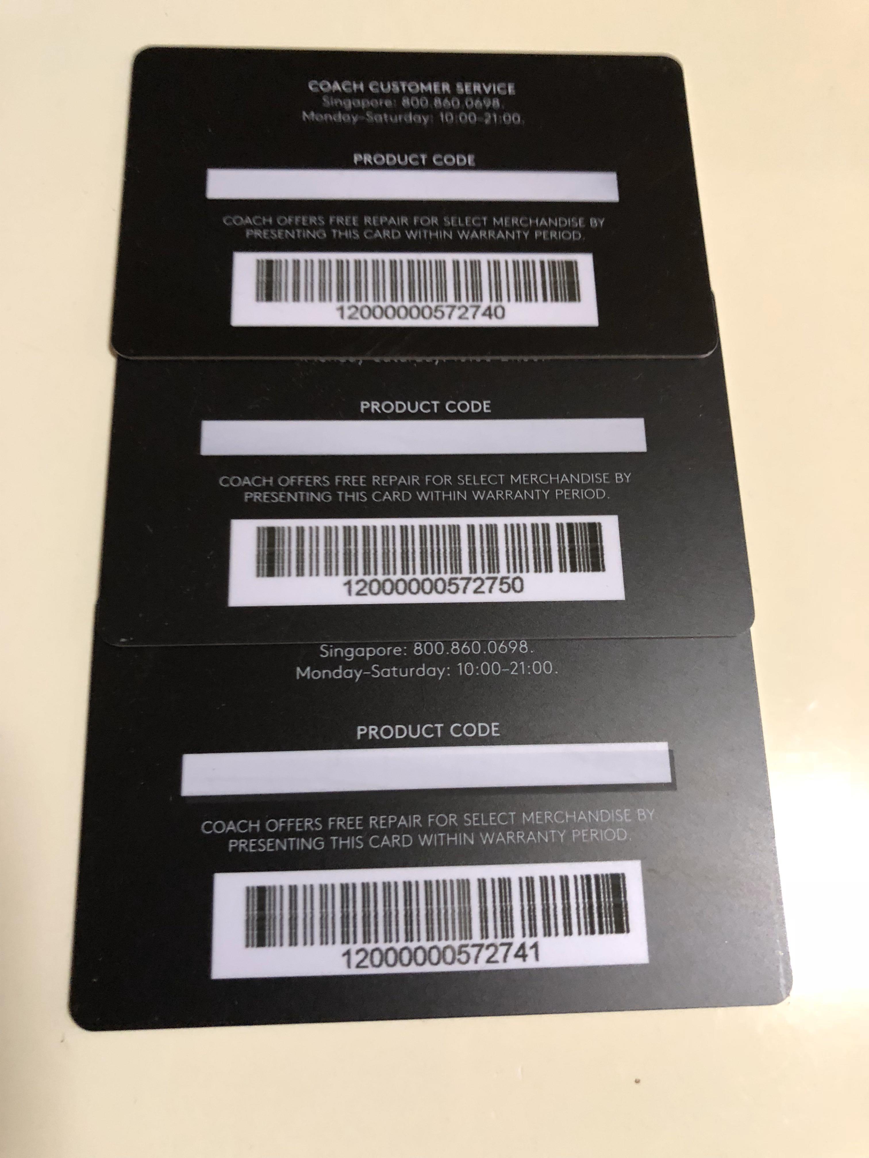 COACH AUTHENTICITY CARD 3 pieces , Luxury, Bags & Wallets on Carousell