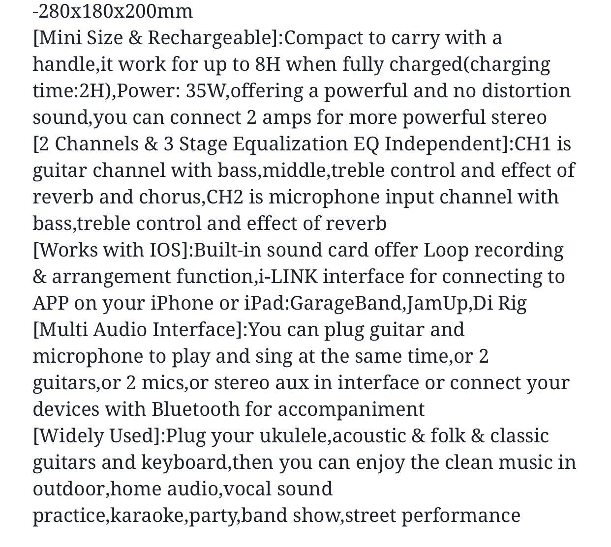 LPTA MoreSound M3-Mini MU-35 Busking Guitar Amp (35W mint), Audio ...