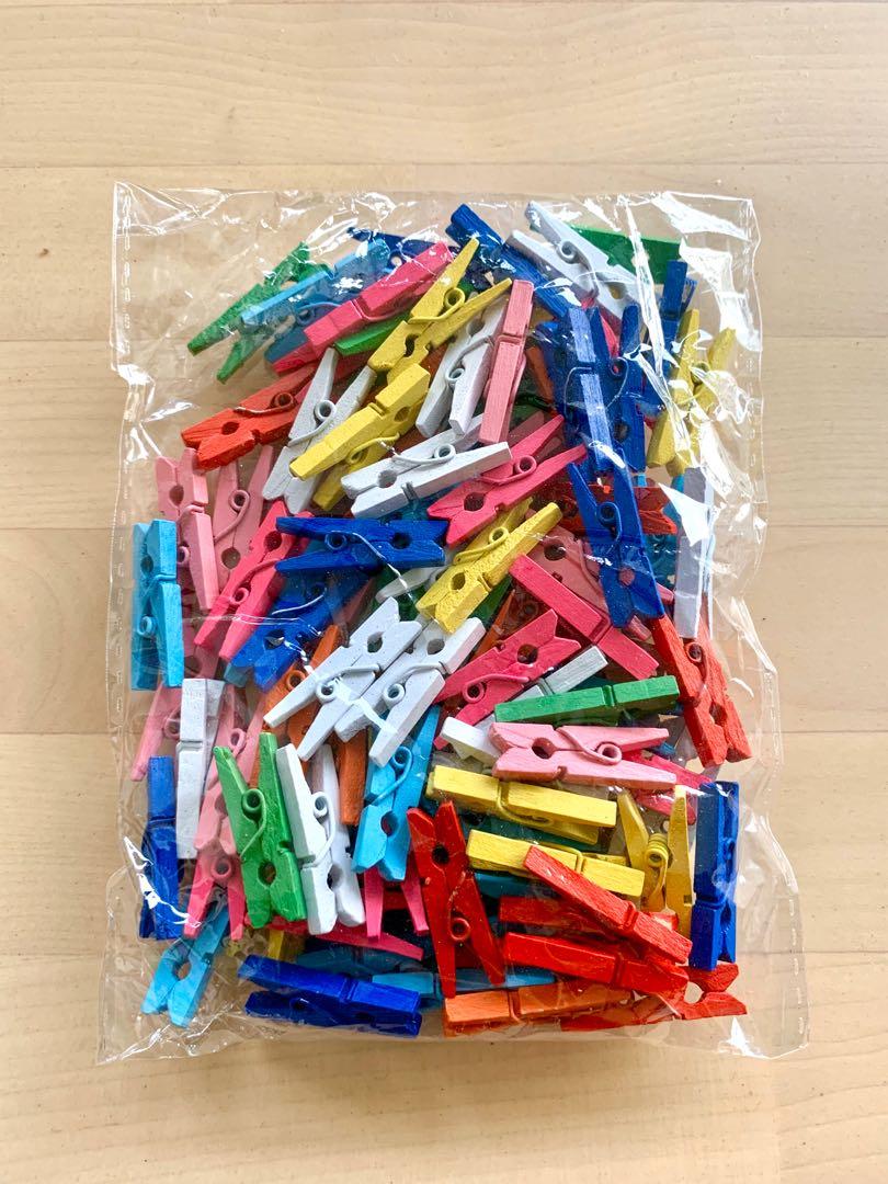Mini colourful wooden pegs, Hobbies & Toys, Stationery & Craft, Craft ...
