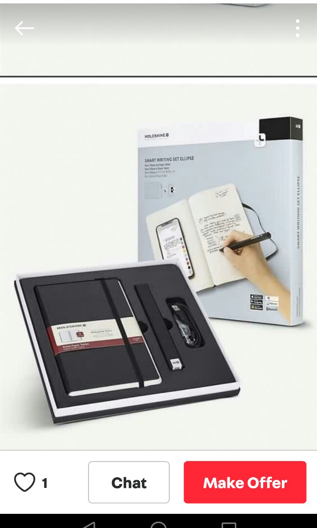 Moleskine smart writing system set Pen+ellipse, Computers & Tech, Parts ...