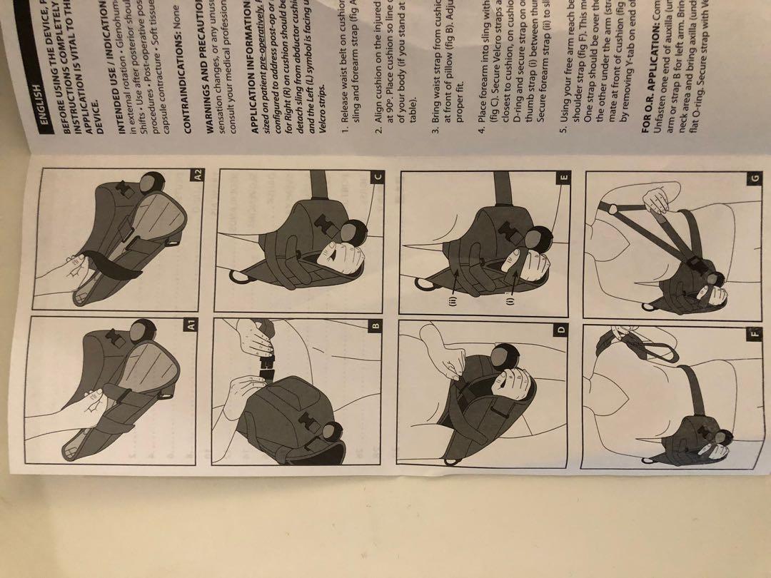 Ultra sling 4 arm sling for shoulder injury, Everything Else on Carousell