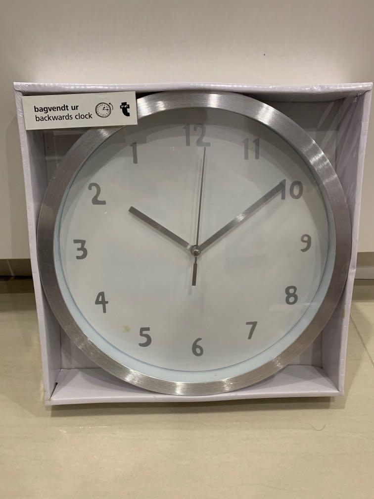 Backwards clock, Furniture & Home Living, Home Decor, Wall Decor on ...